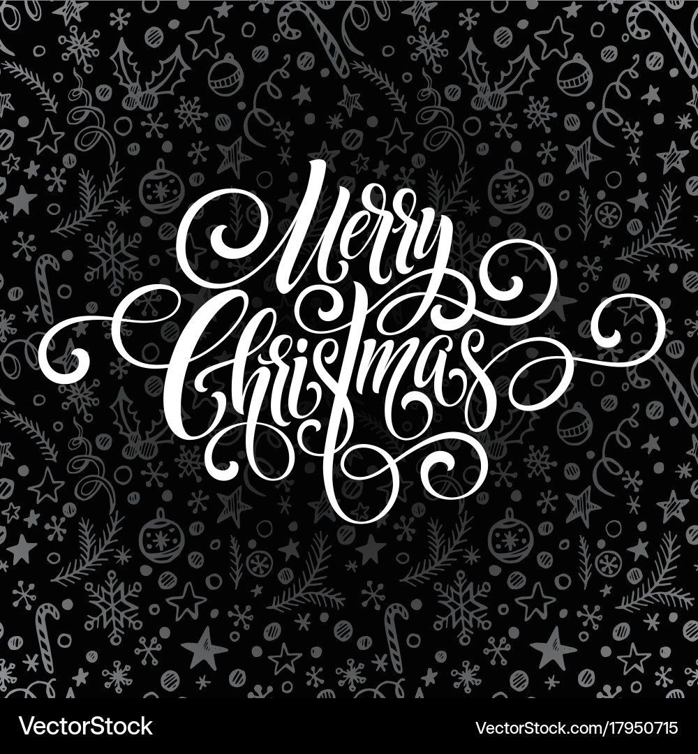 Merry christmas greeting handwriting scrip Vector Image