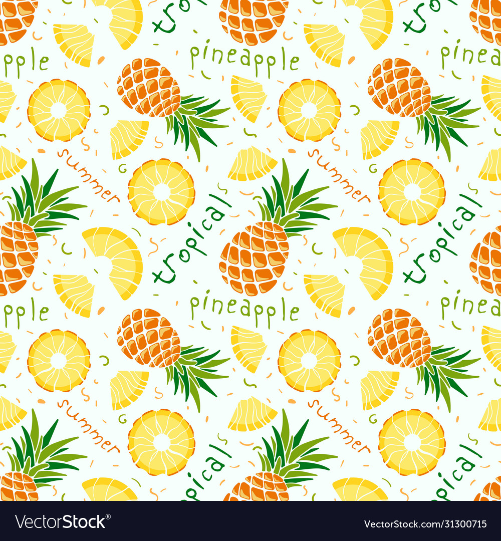Pineapple pattern Royalty Free Vector Image - VectorStock