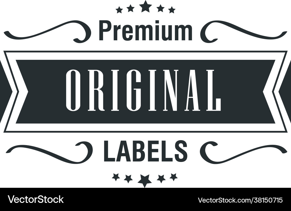 Premium original labels with ribbon Royalty Free Vector