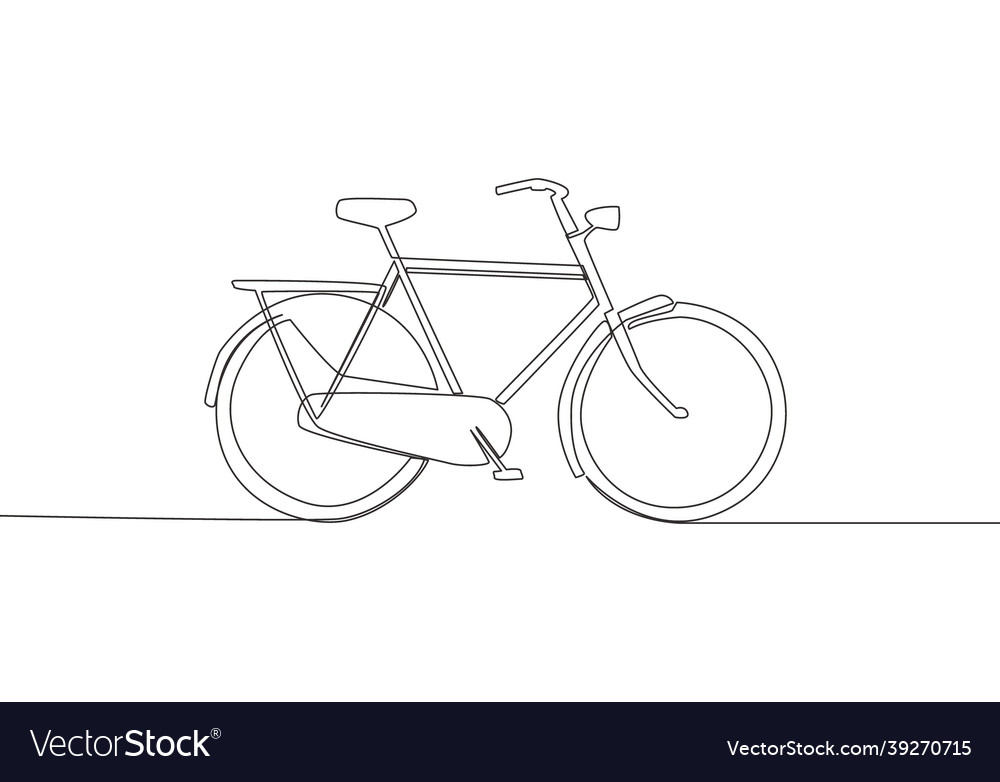 Single Continuous Line Drawing Of Old Classic Vector Image