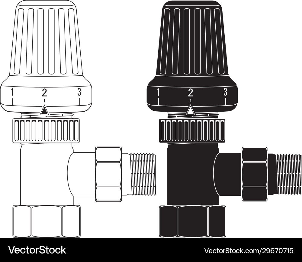 Water tap outline drawing Royalty Free Vector Image