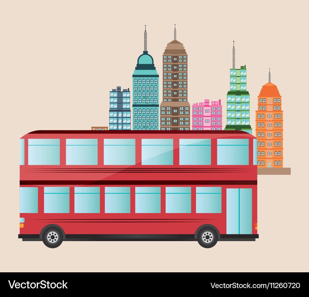 Bus vehicle and transportation design Royalty Free Vector
