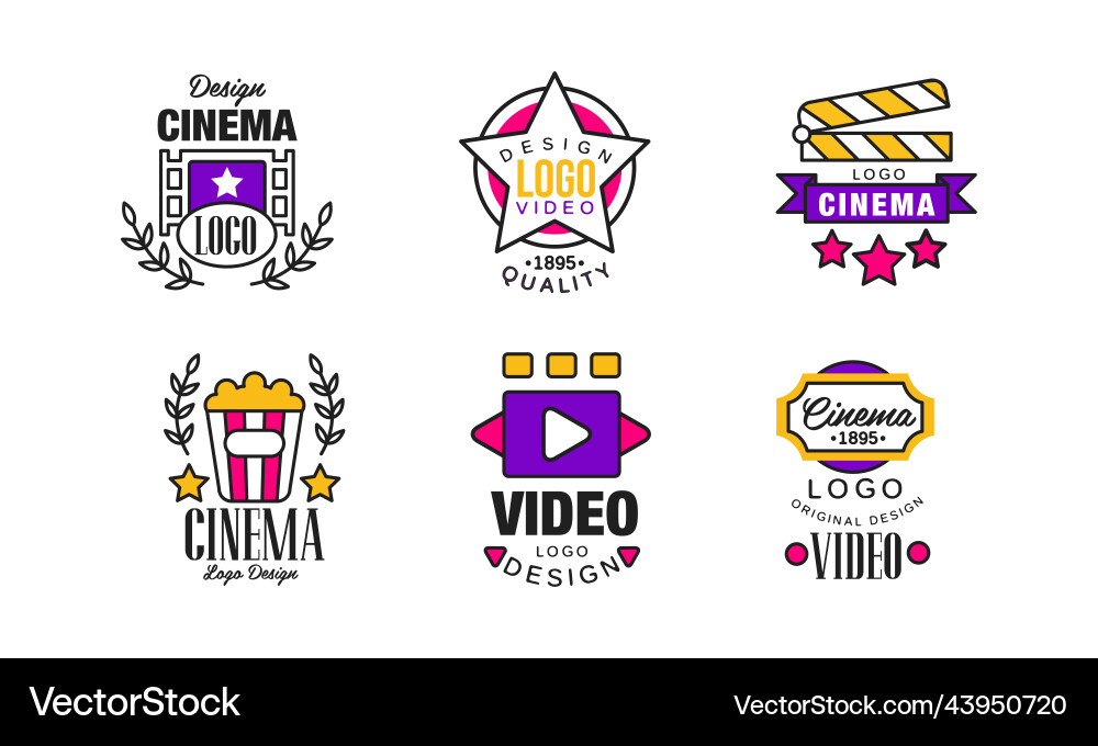 Cinematography and motion picture logo design Vector Image