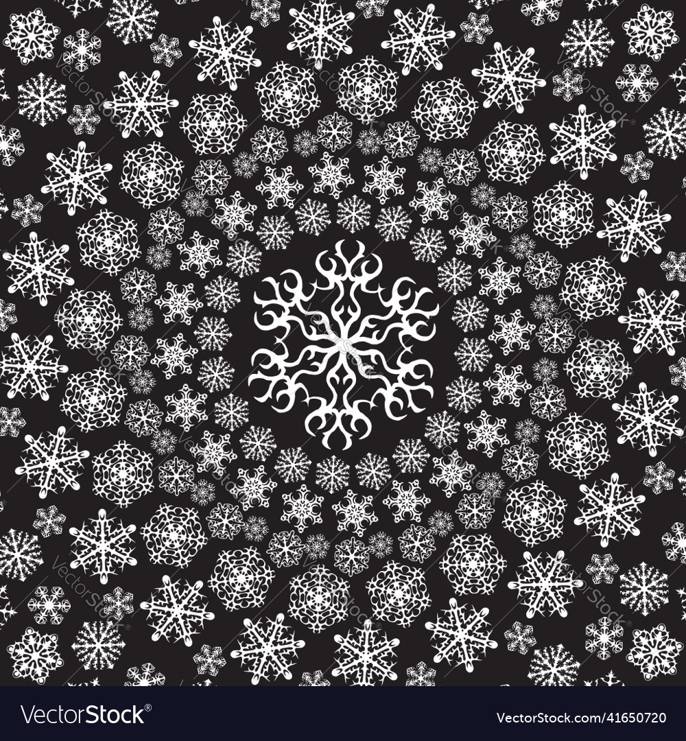 Circular snowflake storm Royalty Free Vector Image