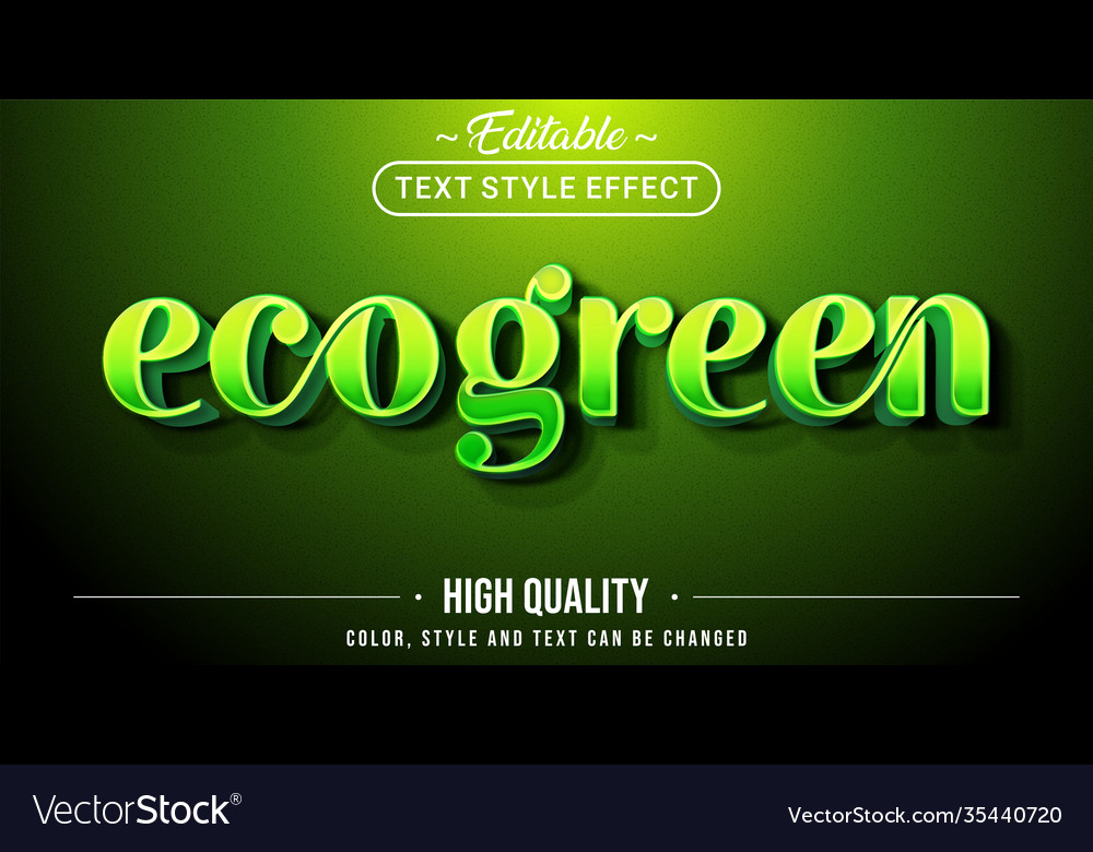 Editable text style effect - ecogreen Royalty Free Vector