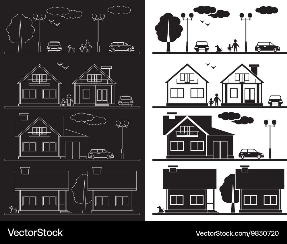 House on street icon Royalty Free Vector Image