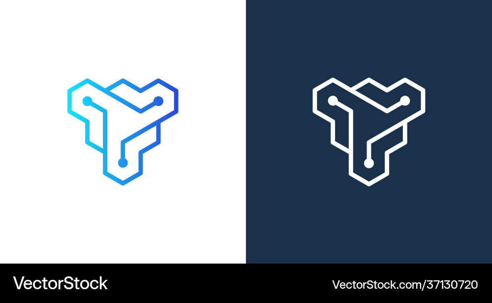 Modern and abstract letter y logo with connection Vector Image