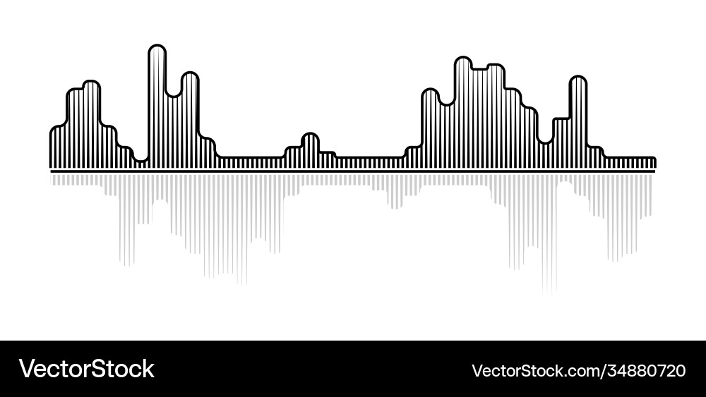 Music sound wave vibration isolated on white Vector Image
