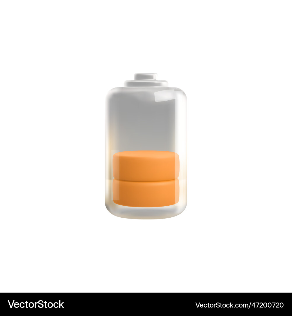 Realistic 3d icon of battery Royalty Free Vector Image