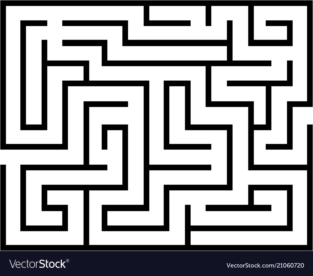 Rectangle maze isolated Royalty Free Vector Image