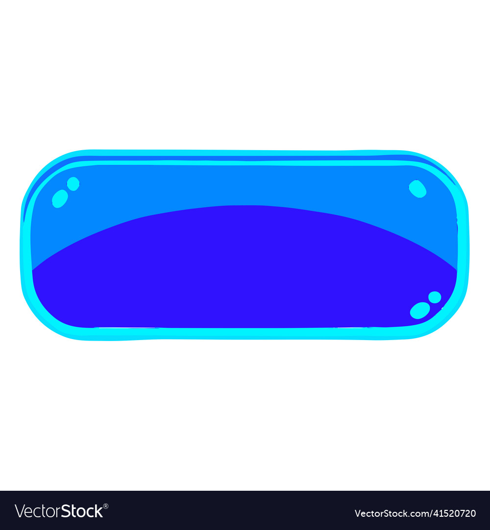 Rectangular elongated blue button Royalty Free Vector Image