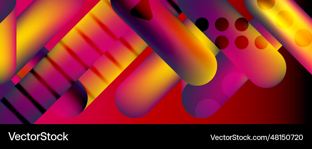 Round shapes and lines with fluid gradients Vector Image