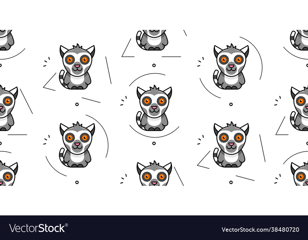 Seamless pattern with lemurs Royalty Free Vector Image