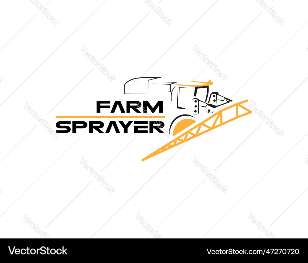 Simple farm sprayer vehicle logo design template Vector Image