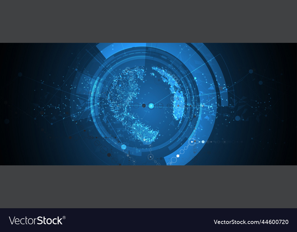 Technology data background idea of global Vector Image