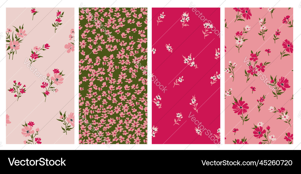 Trendy floral background with elegant small Vector Image