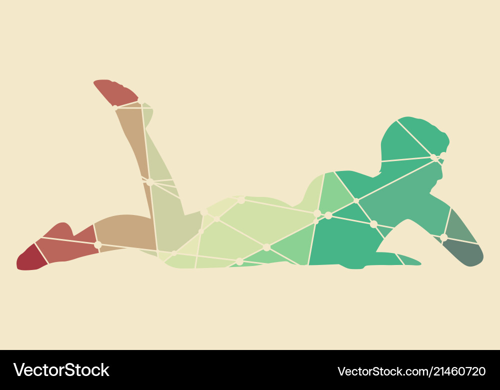 Woman lying on the floor Royalty Free Vector Image