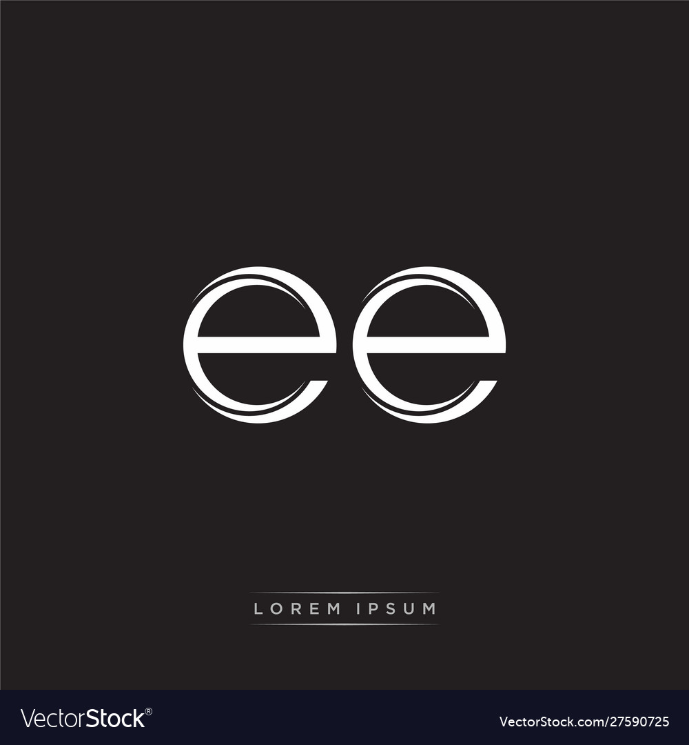 Ee initial letter split lowercase logo modern Vector Image