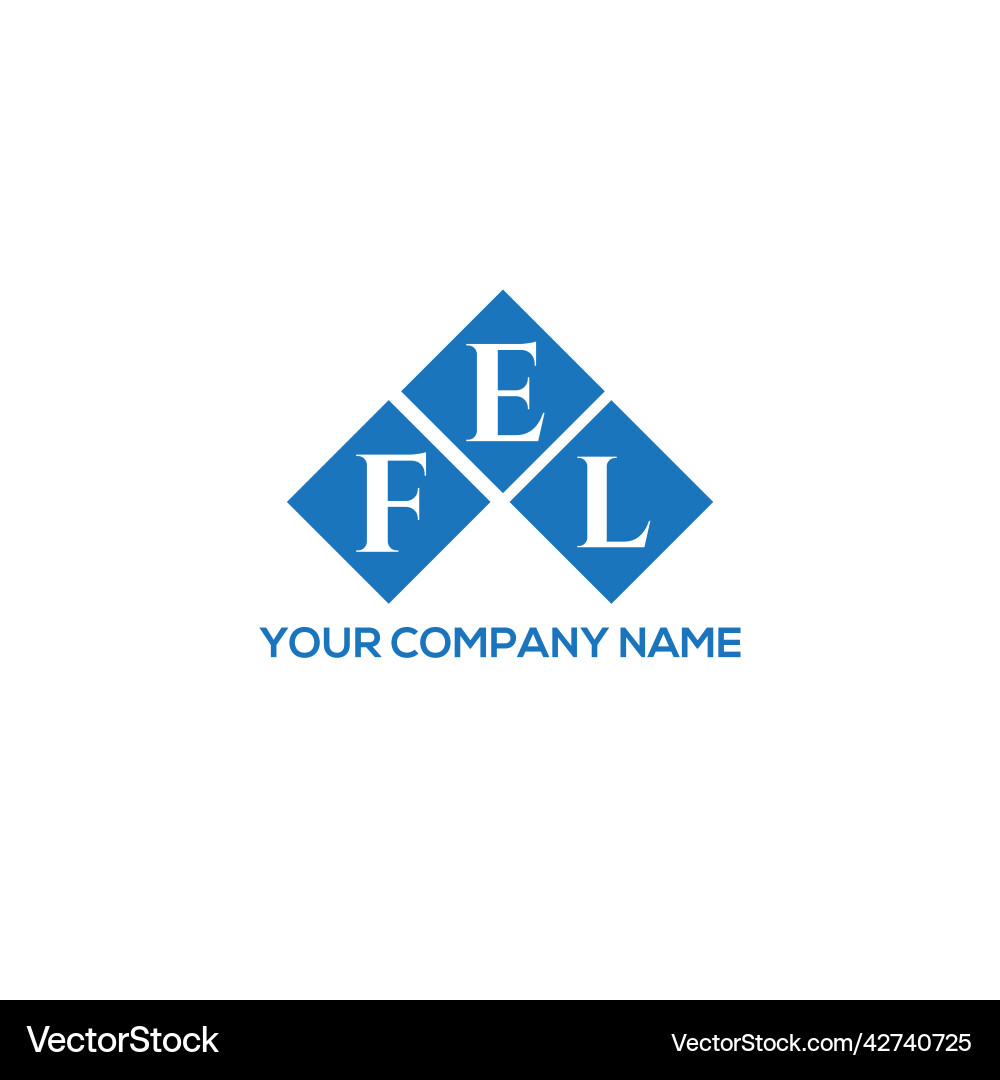 Fel letter logo design on black background Vector Image