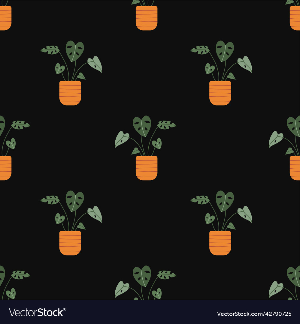 Flat hand drawn seamless pattern Royalty Free Vector Image