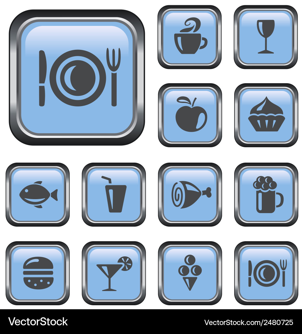 Food and drink buttons Royalty Free Vector Image
