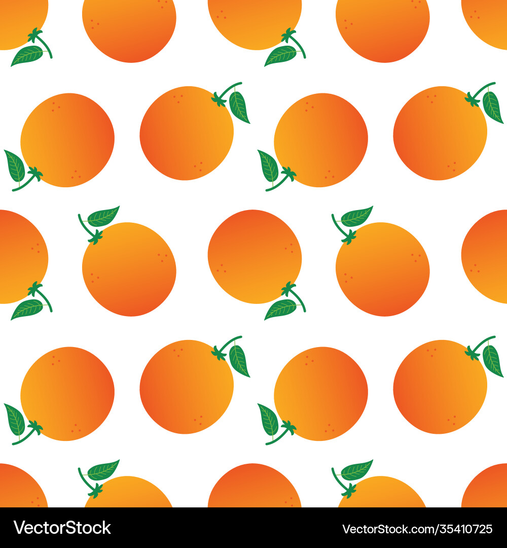 Fresh ripe orange fruits seamless pattern Vector Image
