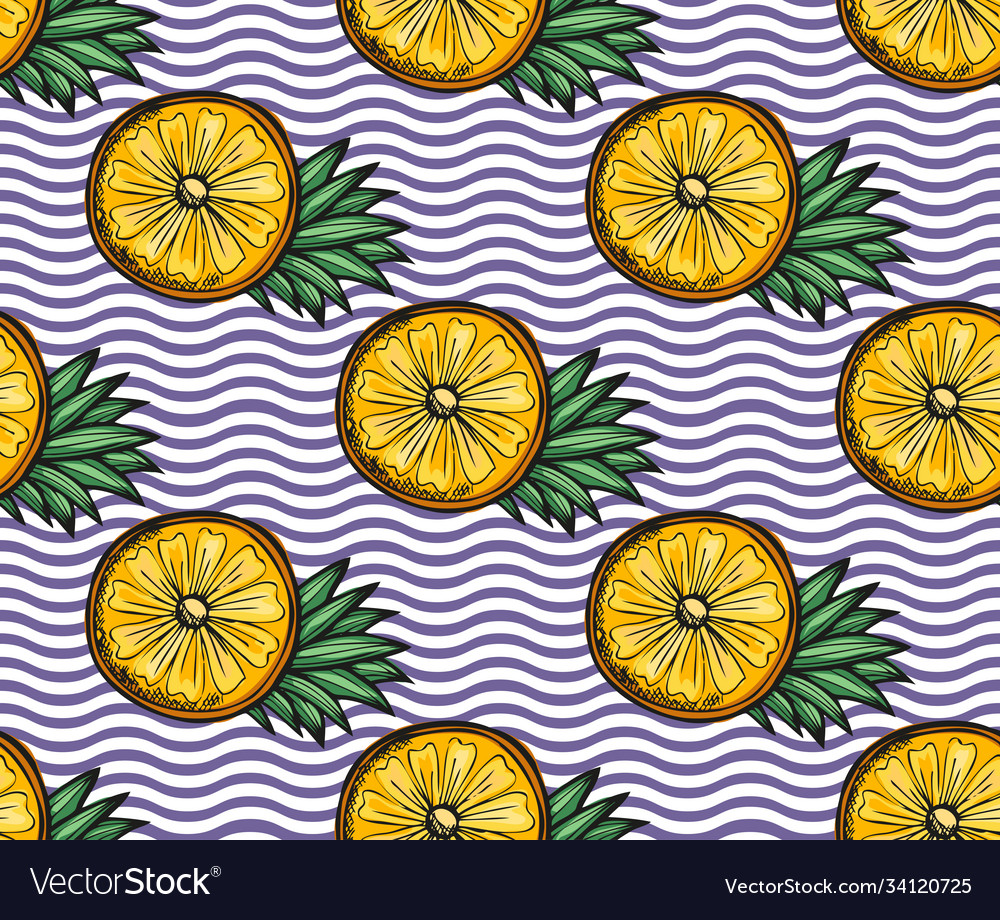 Fruit seamless pattern Royalty Free Vector Image