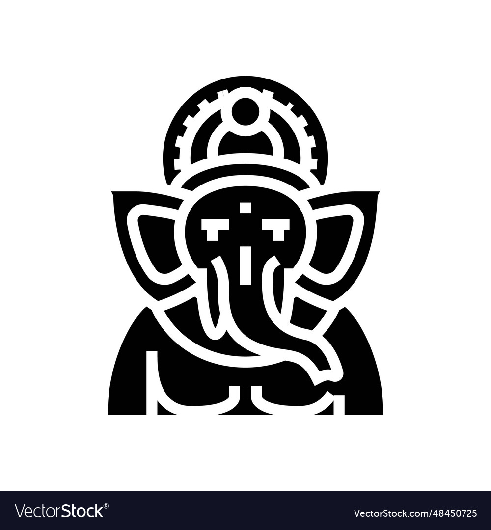 Ganesha god om glyph icon Royalty Free Vector Image Ganesha god om glyph icon Royalty Free Vector Image