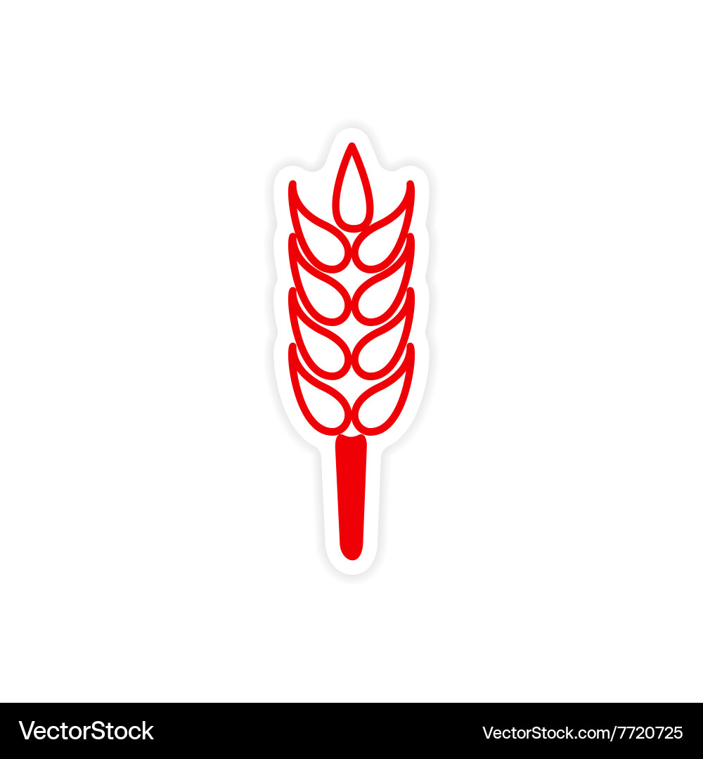 Icon sticker realistic design on paper wheat Vector Image