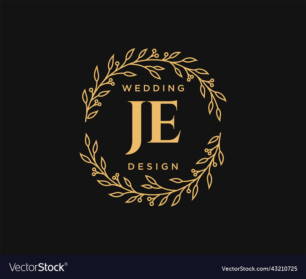 Je initials letter wedding monogram logos Vector Image
