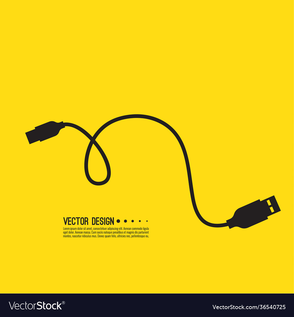 Micro usb cable Royalty Free Vector Image - VectorStock