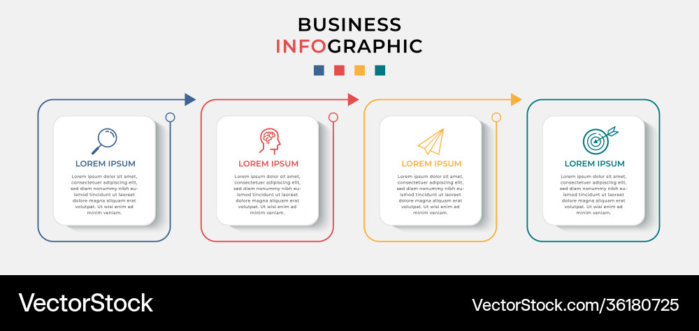 Minimal business infographic template timeline Vector Image