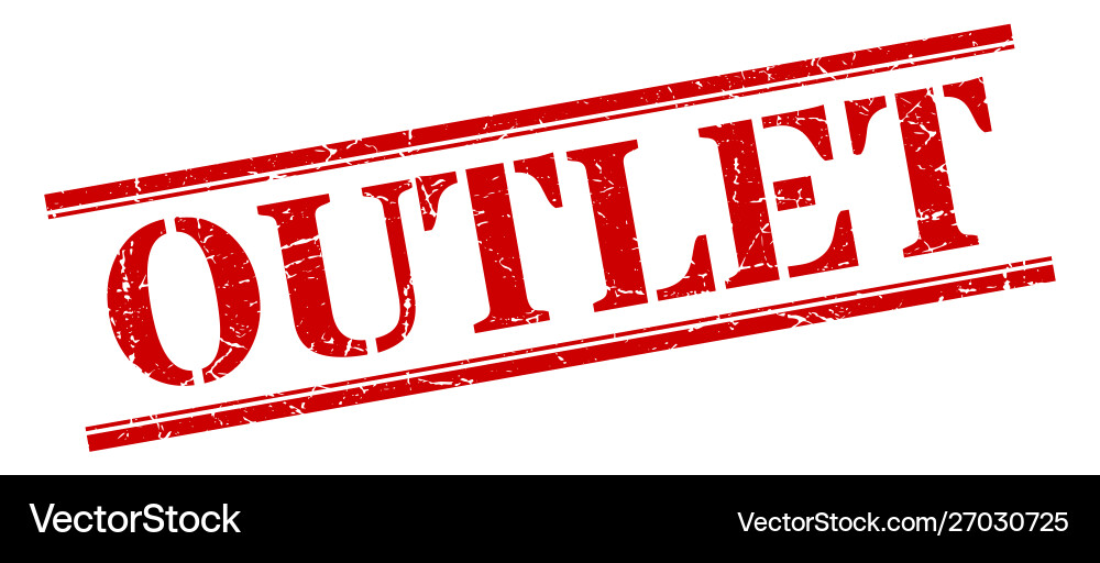 Outlet stamp square grunge sign Royalty Free Vector Image