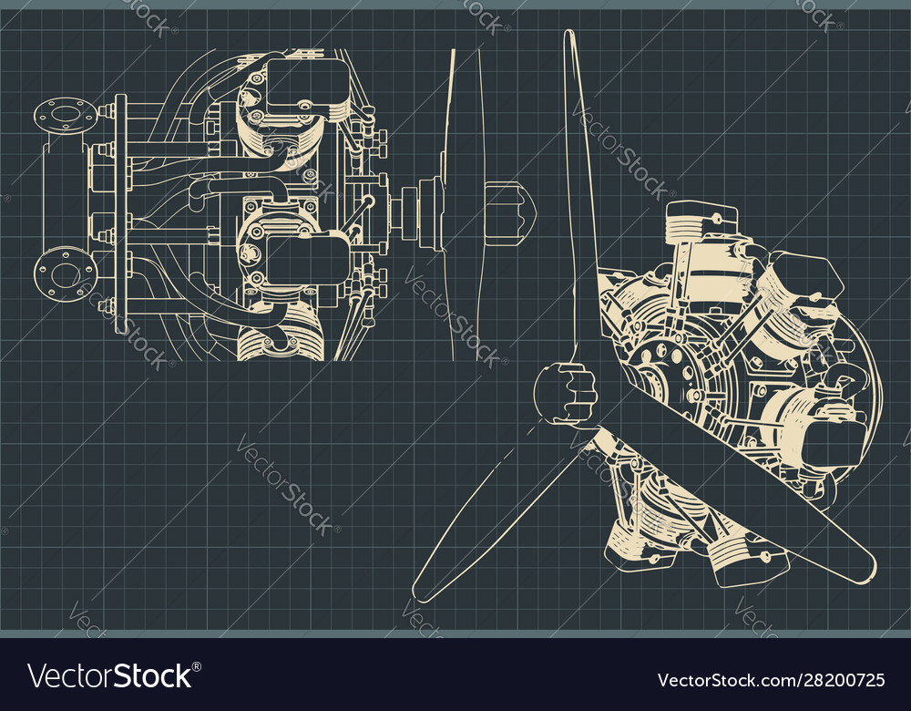 Radial engine Royalty Free Vector Image - VectorStock