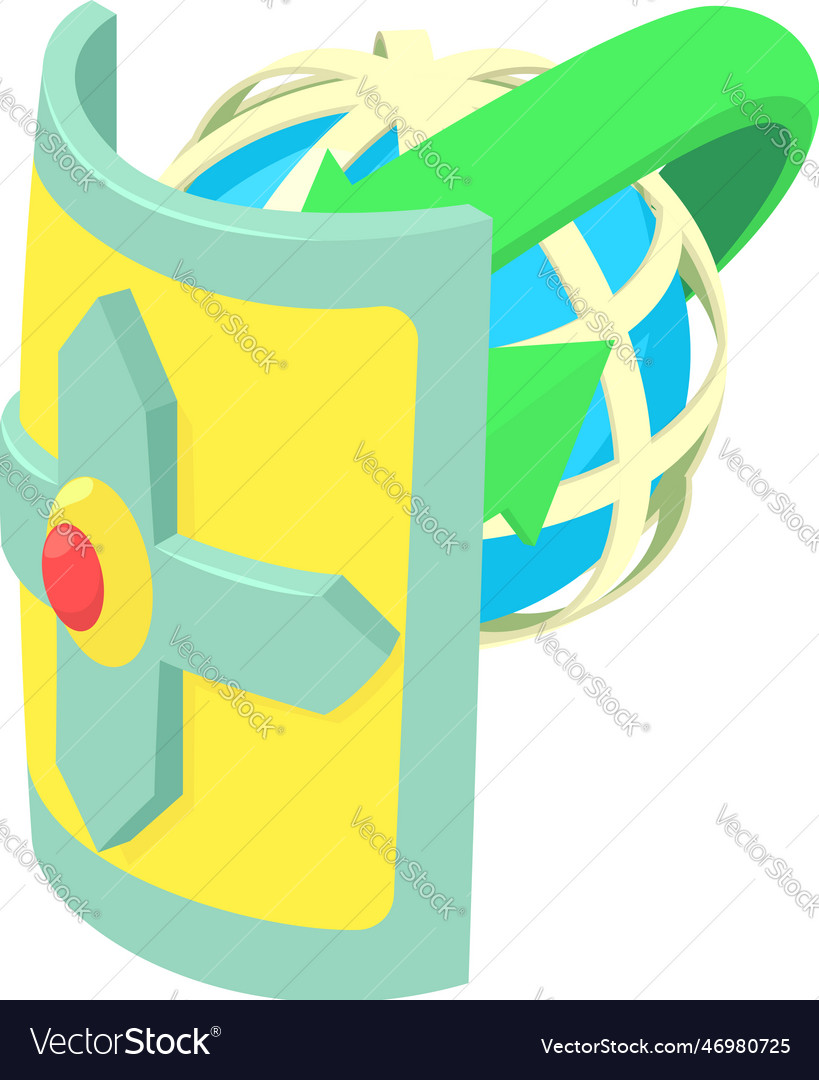 Roman shield icon isometric rectangular Royalty Free Vector