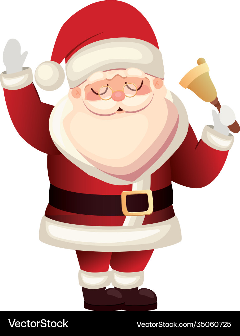 Santa claus icon with a bell Royalty Free Vector Image