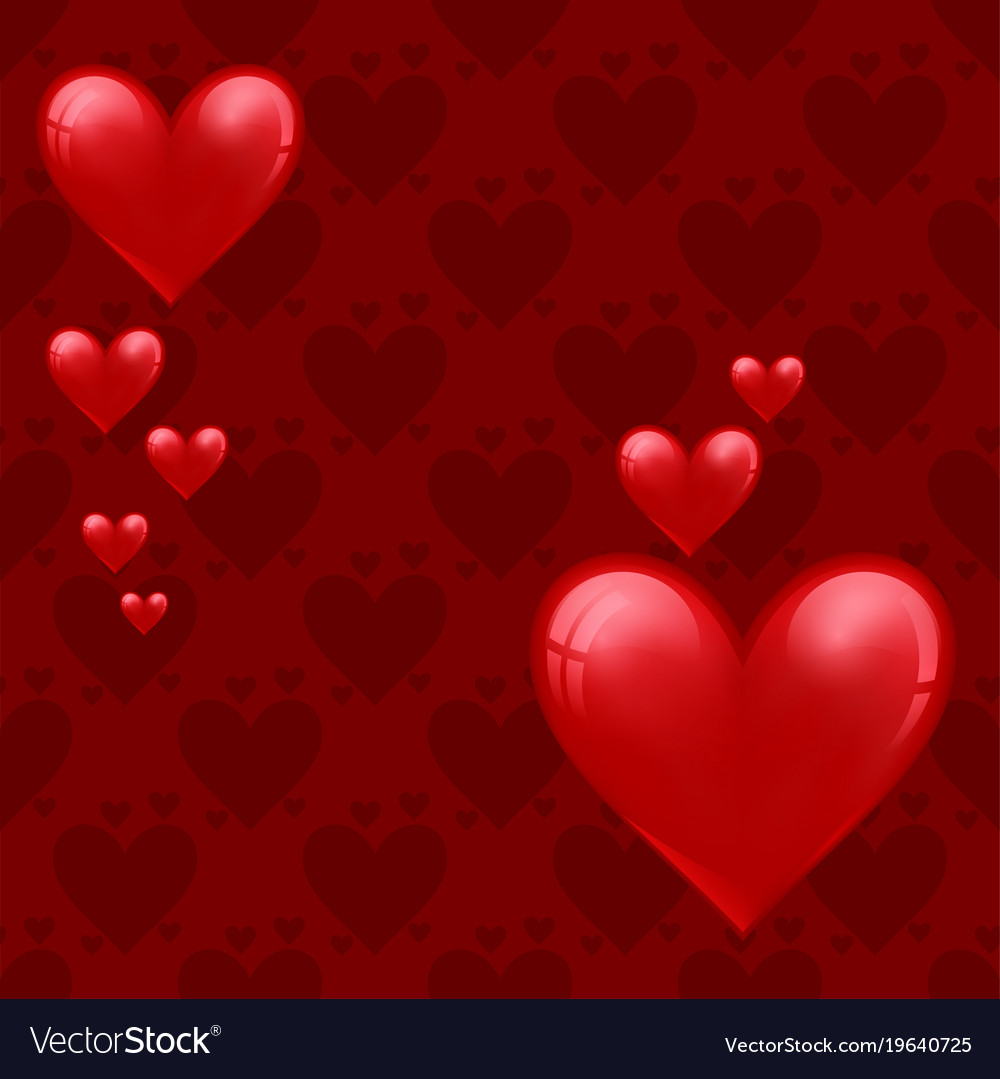 Simple red heart sharp seamless pattern Royalty Free Vector