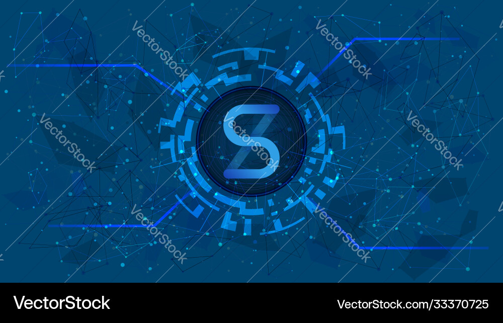 Synthetix network token snx symbol defi Royalty Free Vector
