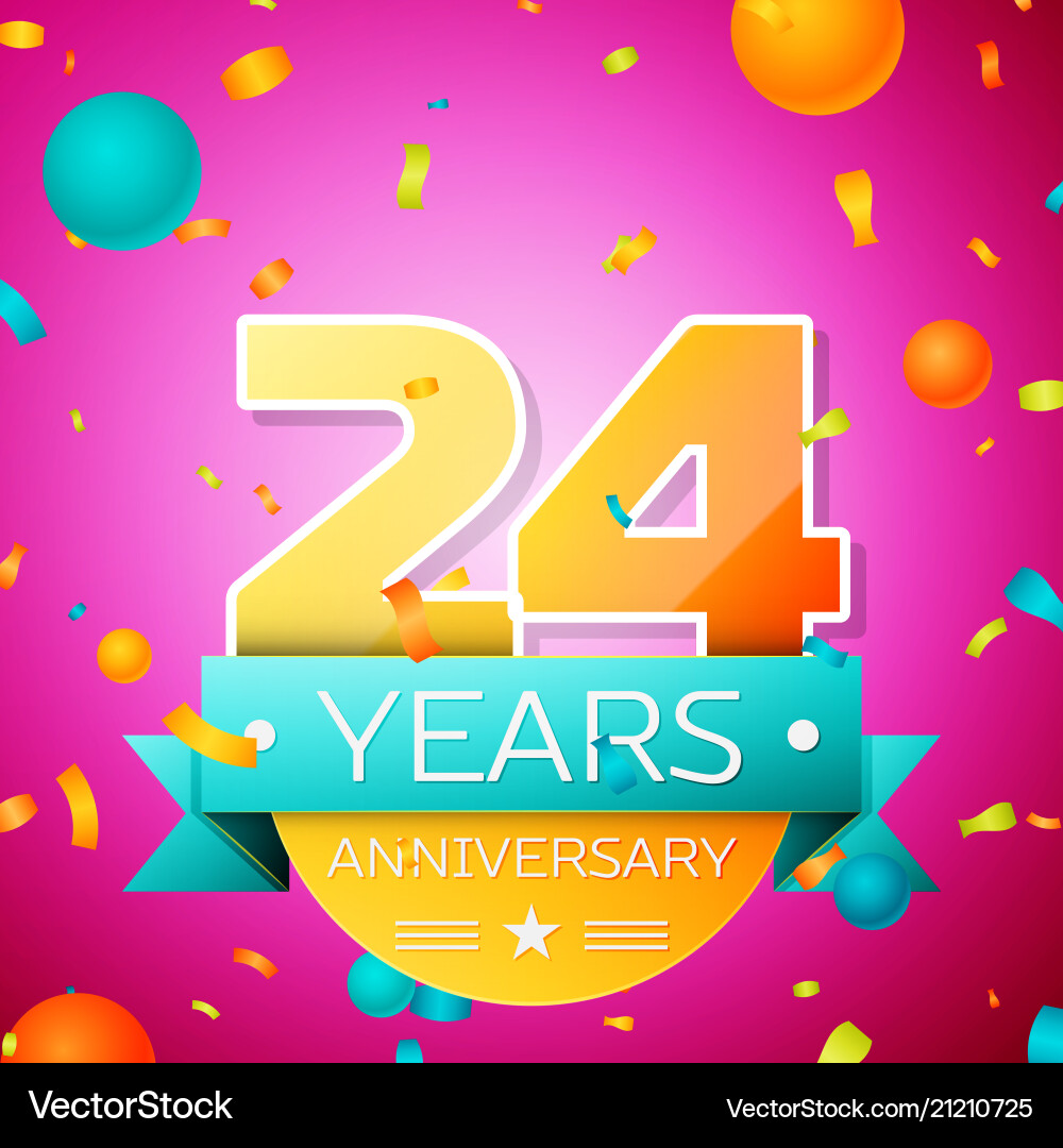 Twenty four years anniversary celebration design Vector Image