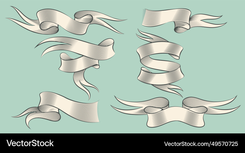 Vintage ribbon banner set Royalty Free Vector Image