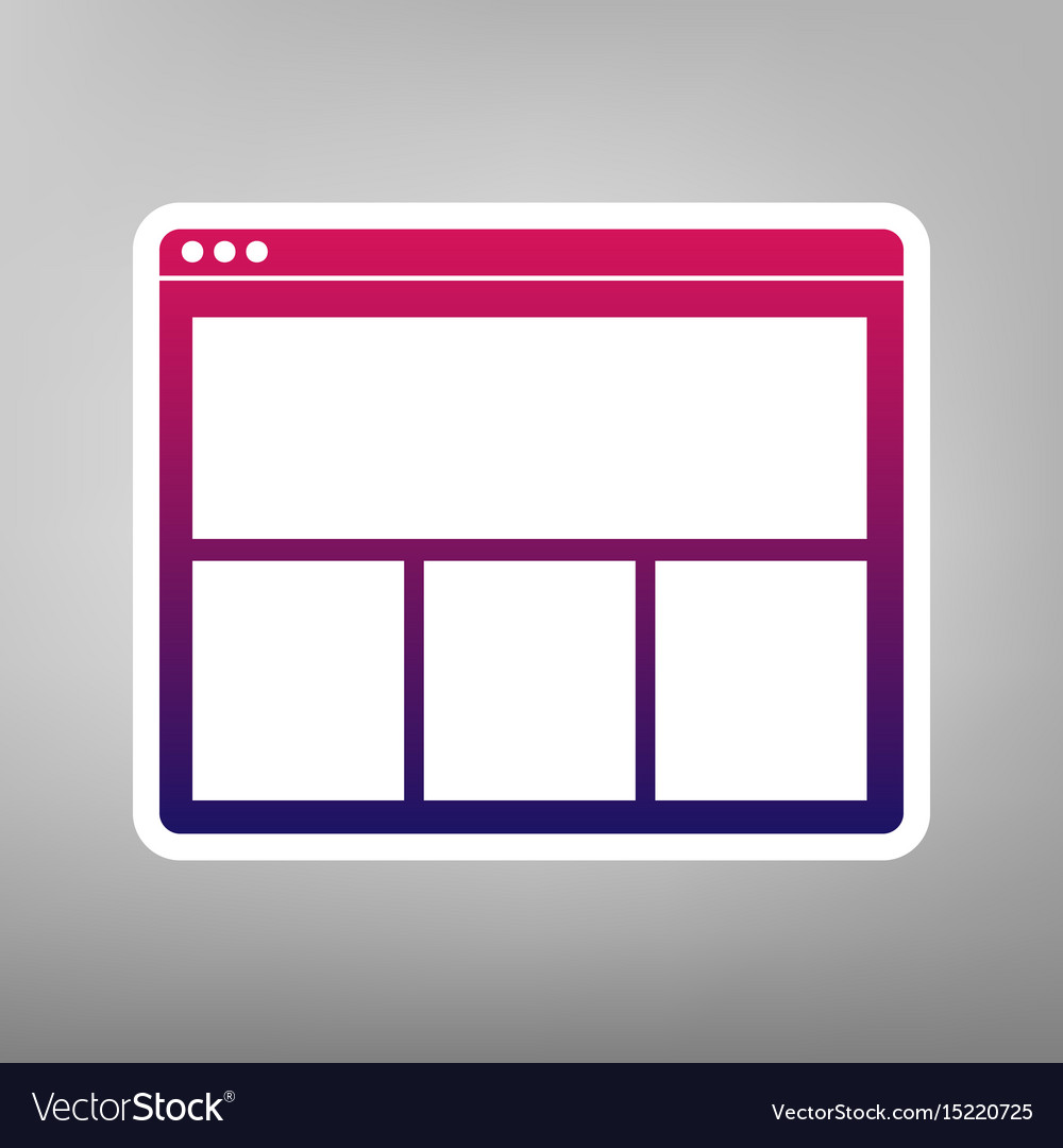 Web window sign purple gradient icon Royalty Free Vector