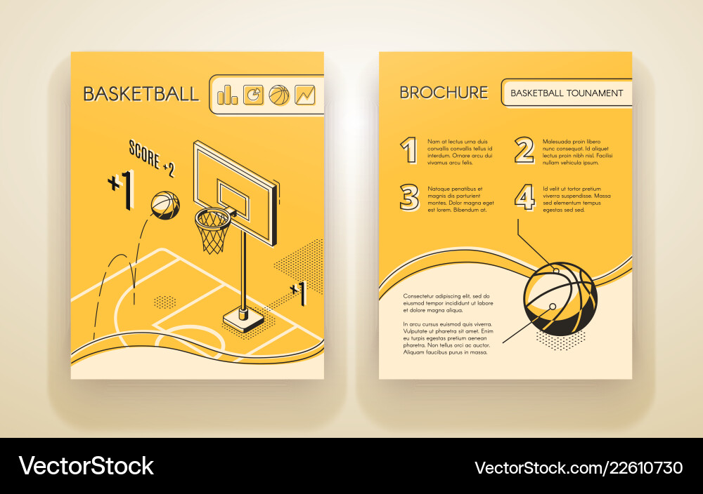 Basketball match invitation print template Vector Image