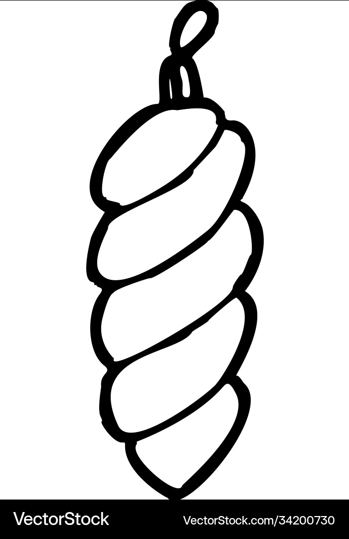 Christmas toy outline hand drawn logo element Vector Image
