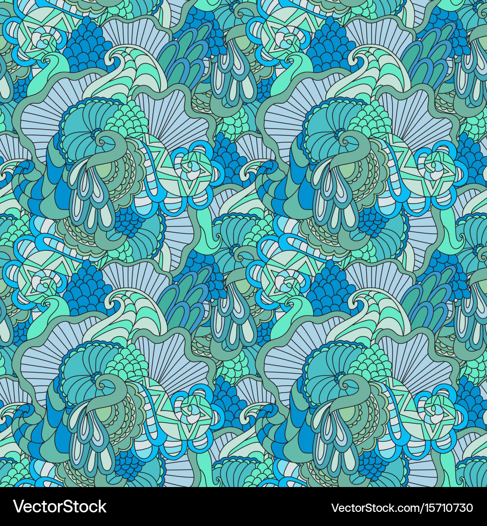 Colorful decorative seamless hand drawn doodle Vector Image