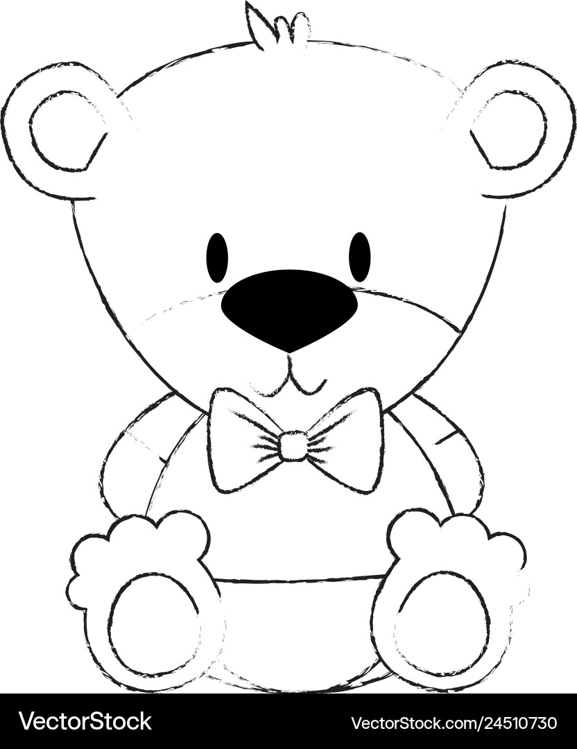 Cute and adorable bear teddy character Royalty Free Vector