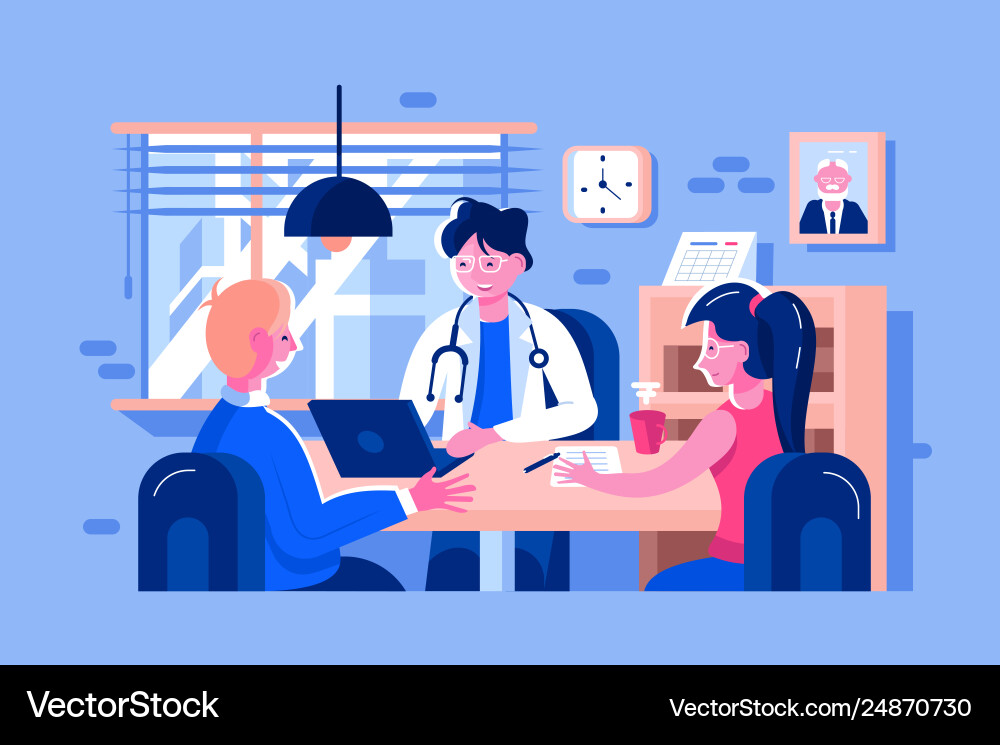Doctor examined patients Royalty Free Vector Image