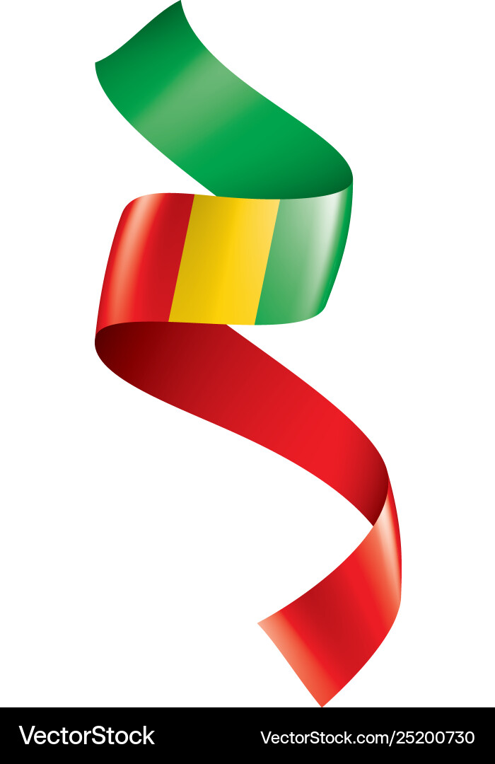 Guinea flag on a white Royalty Free Vector Image