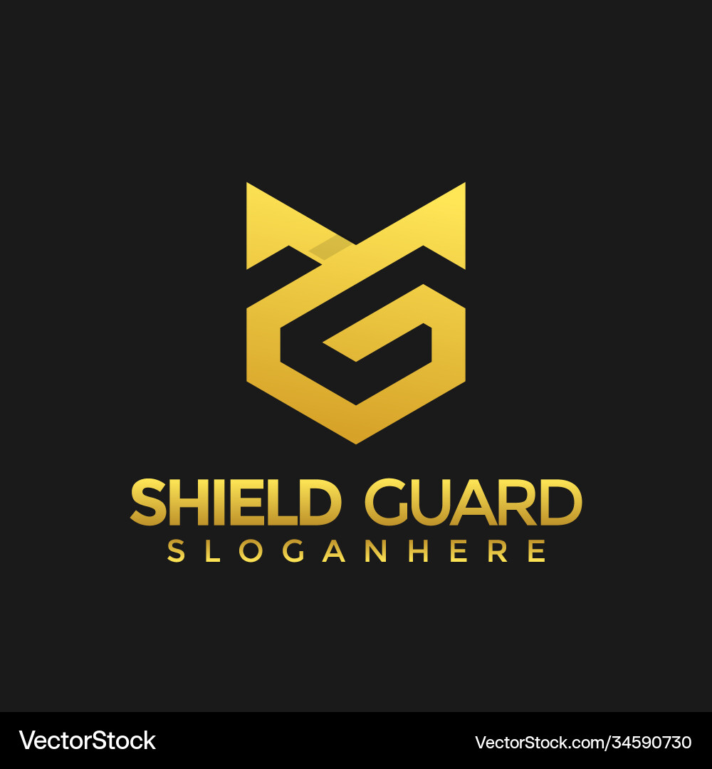 Letter g shield guard modern abstract logo stock Vector Image