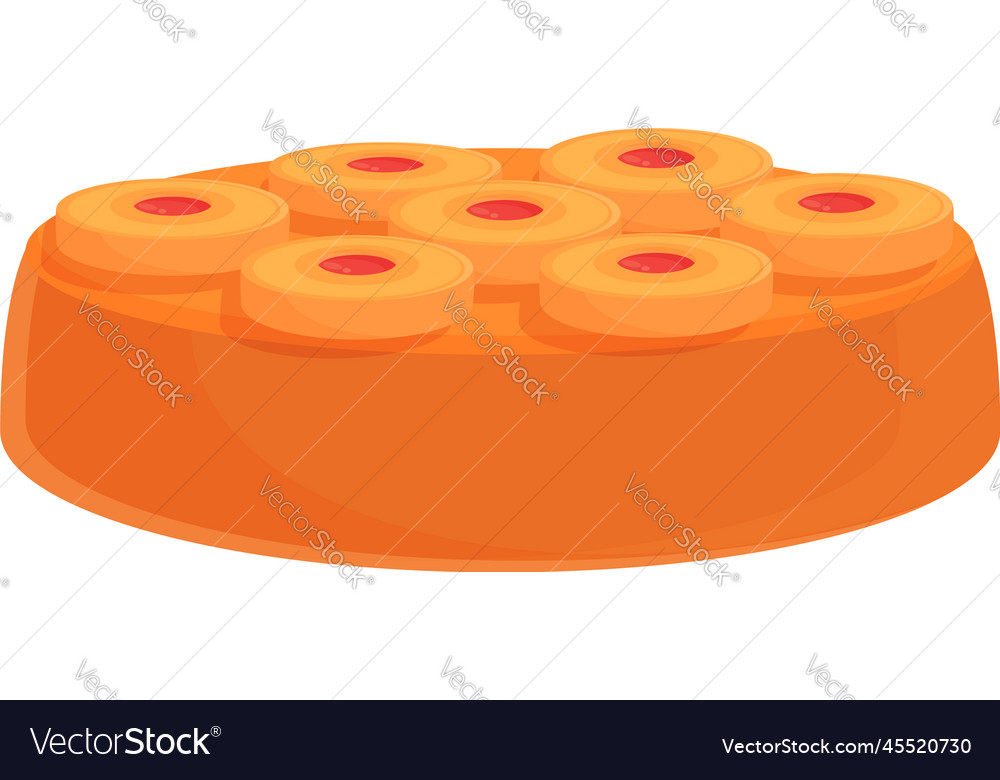 Pineapple cake icon cartoon cooking tart Vector Image