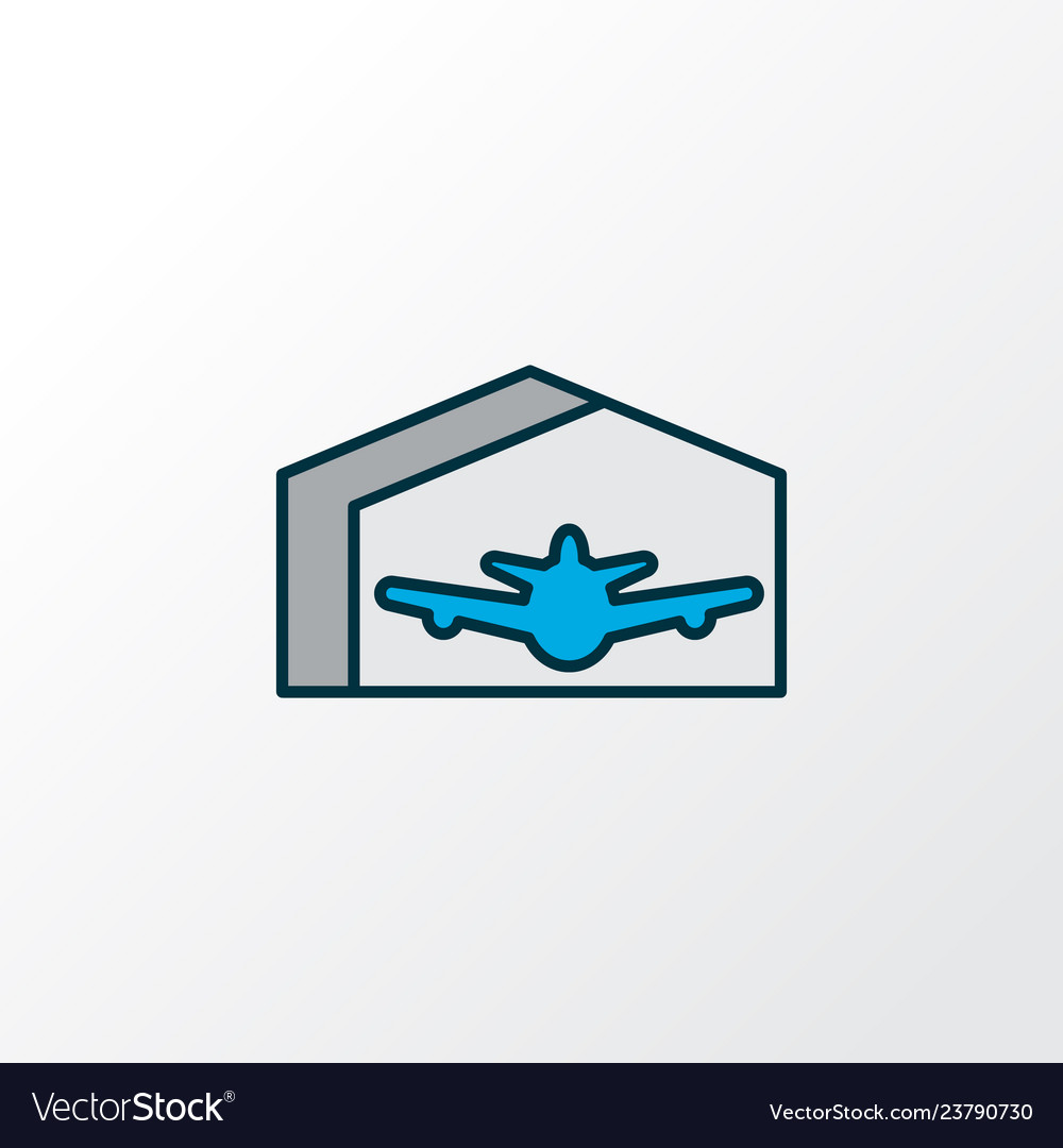 Plane hangar icon colored line symbol premium Vector Image Plane hangar icon colored line symbol premium Vector Image